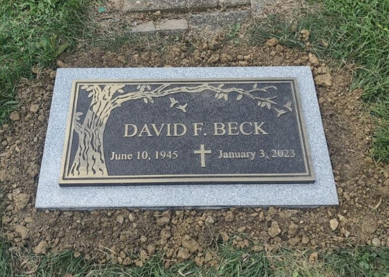 Single Bronze Marker On Granite - Stoltz Memorials